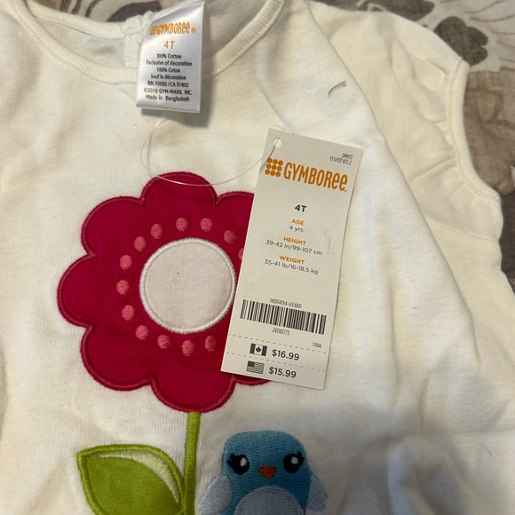 Gymboree | Shirts & Tops | Nwt Girls Off White Gymboree Top With Bird ...